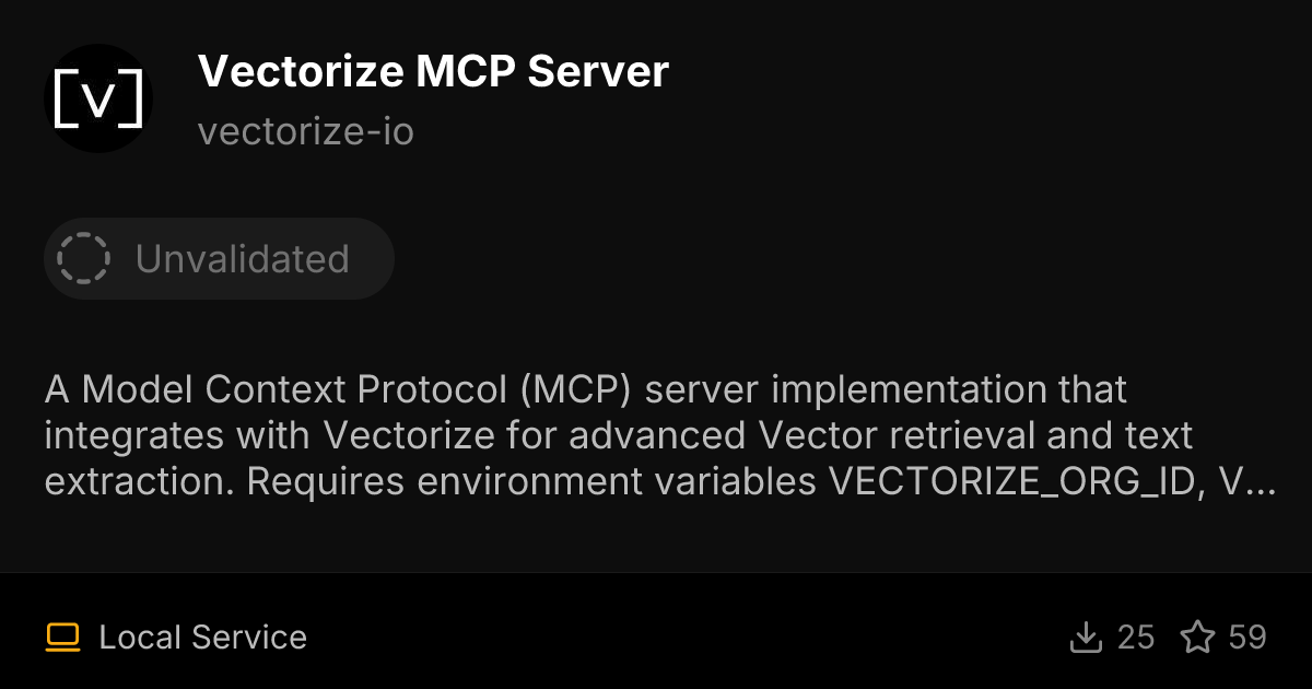 Vectorize MCP 서버 | MCP Servers · LobeHub