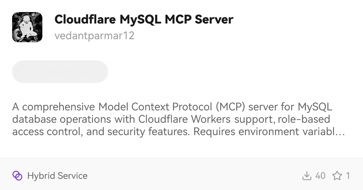 Cloudflare MySQL MCP Server | MCP Se... · LobeHub
