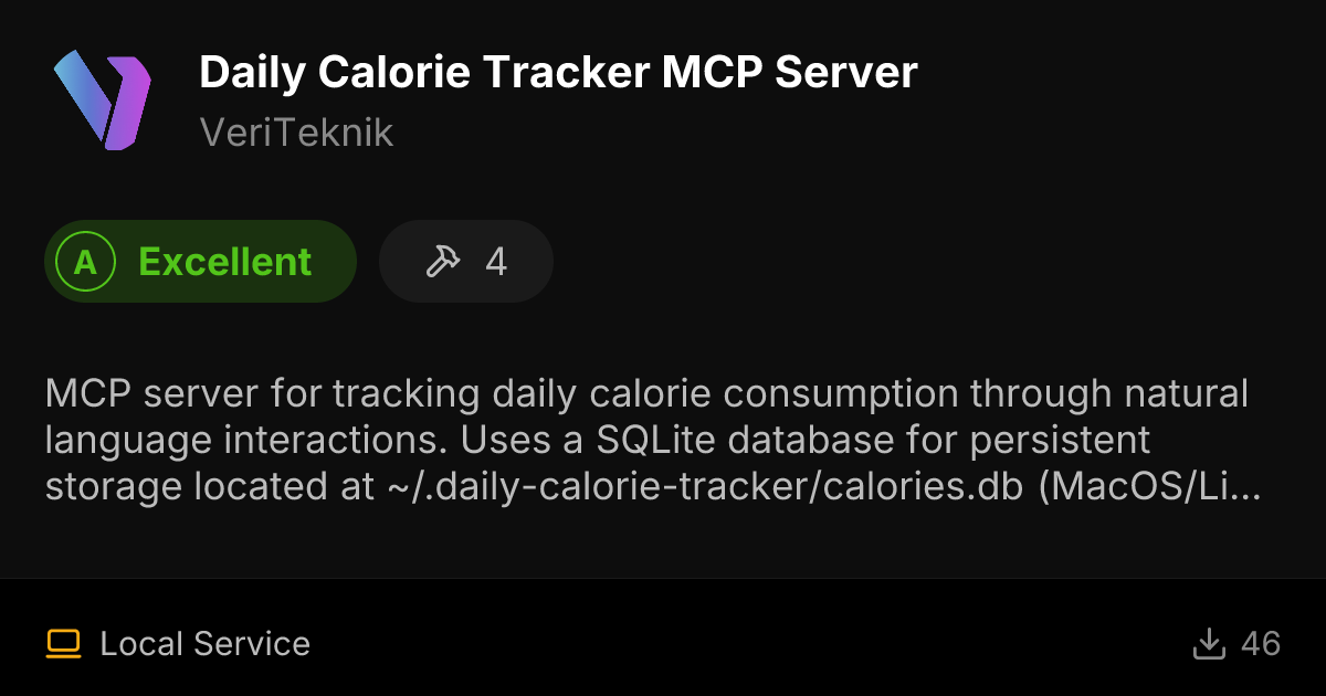 每日热量追踪 MCP 服务器 | MCP Servers · LobeHub