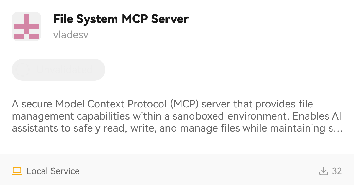 File System MCP Server | MCP Servers · LobeHub
