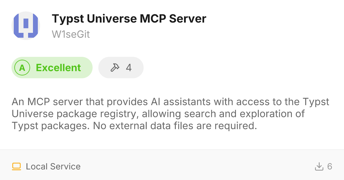 Typst Universe MCP Server | MCP Servers · LobeHub
