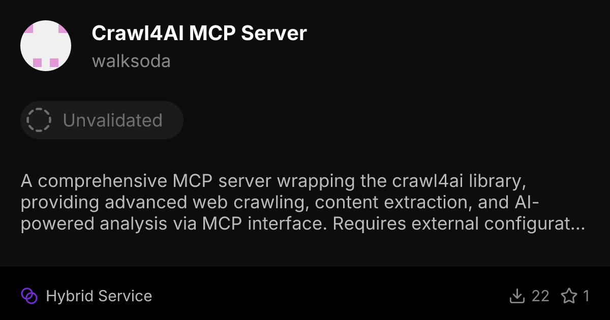 Crawl4AI MCP Server | MCP Servers · LobeHub