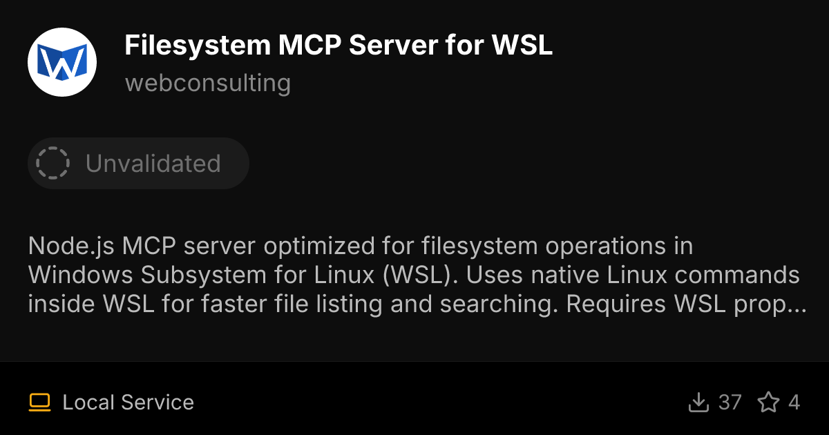 Filesystem MCP Server for WSL | MCP ... · LobeHub