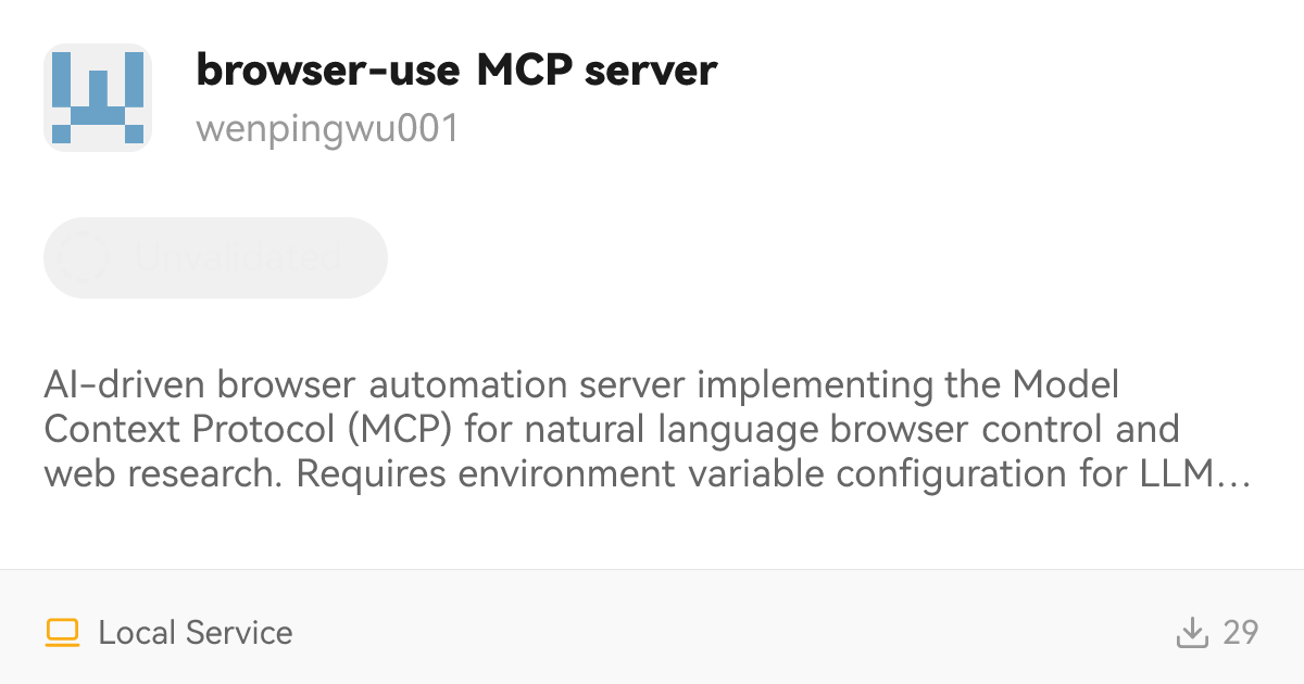 browser-use MCP 服务器 | MCP Servers · LobeHub