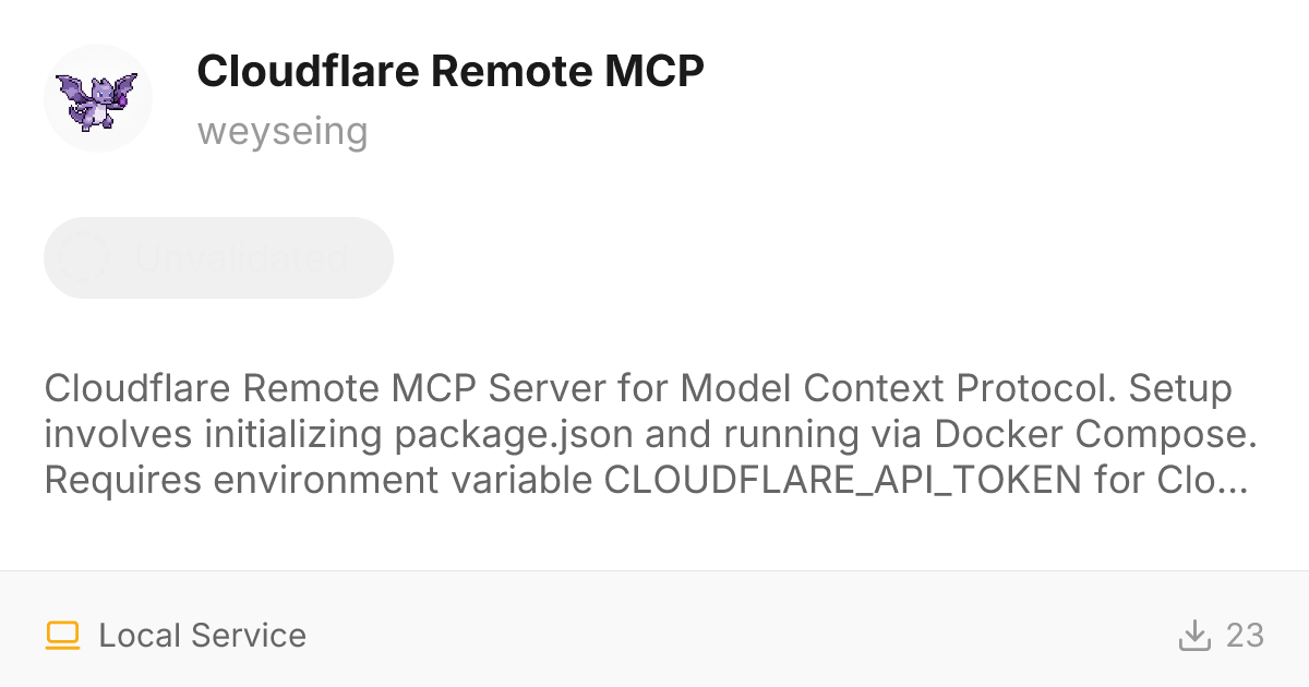 Cloudflare 遠端 MCP | MCP Servers · LobeHub
