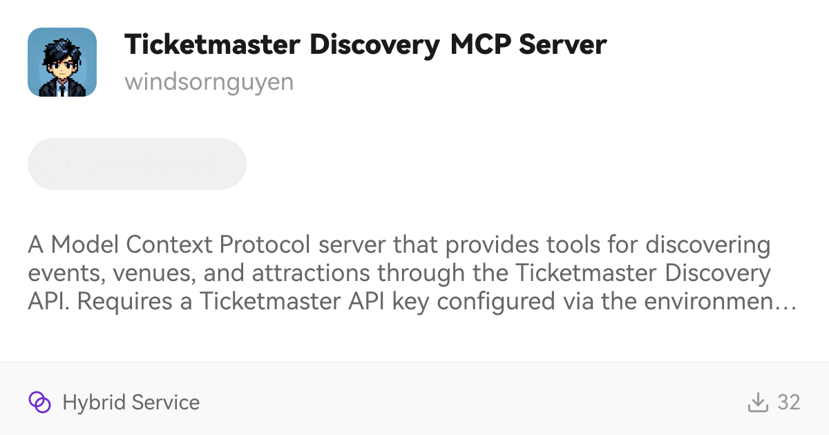 Ticketmaster Discovery MCP Server | ... · LobeHub