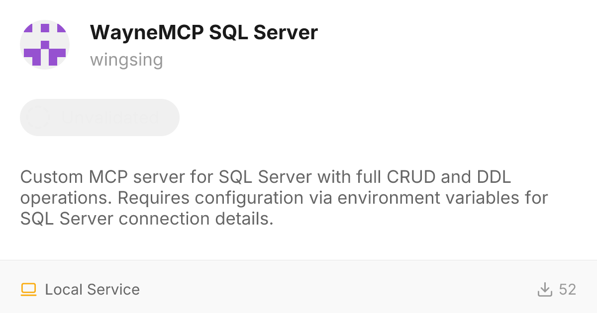 WayneMCP SQL Server | MCP Servers · LobeHub