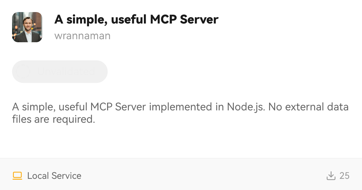 A simple, useful MCP Server | MCP Se... · LobeHub