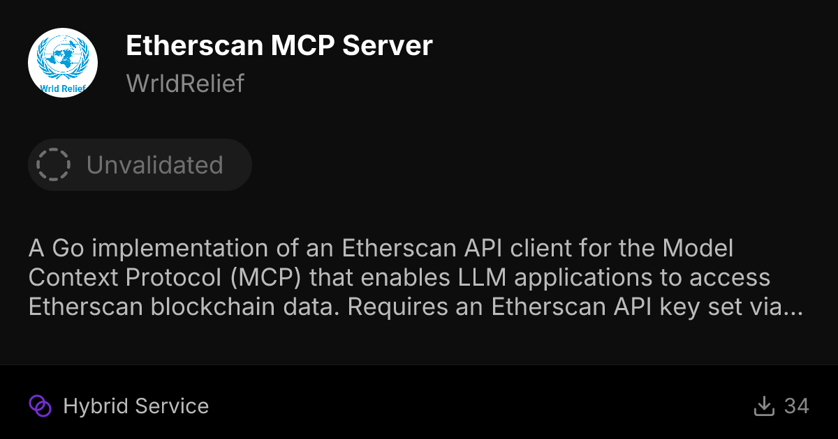 Etherscan MCP Sunucusu | MCP Servers · LobeHub