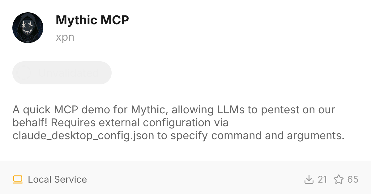 Mythic MCP | MCP Servers · LobeHub