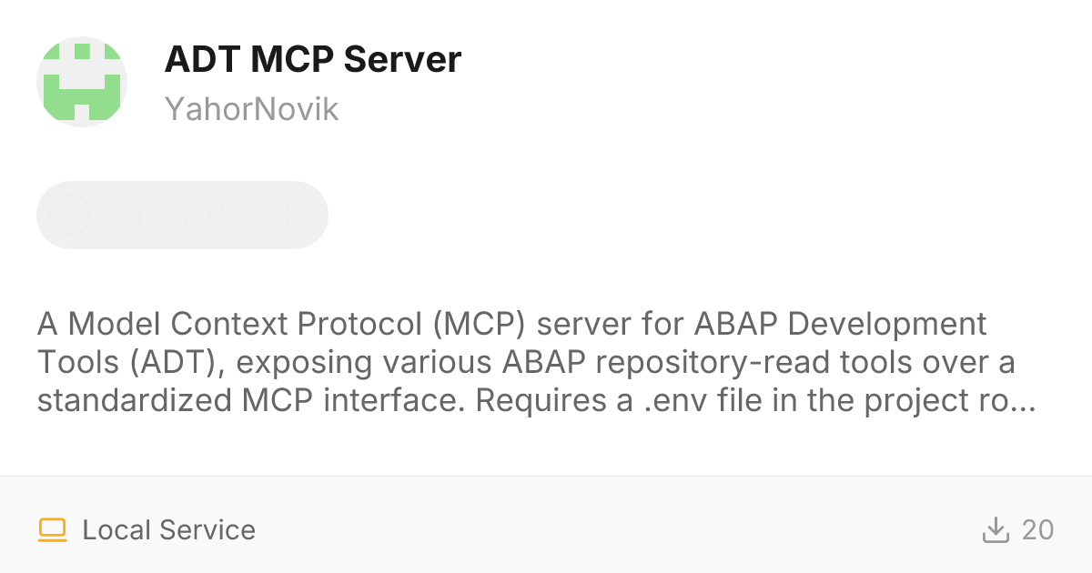 ADT MCP Server | MCP Servers · LobeHub