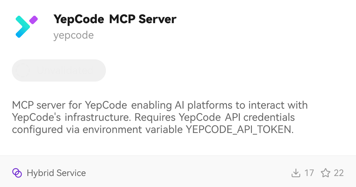 YepCode MCP Server | MCP Servers · LobeHub