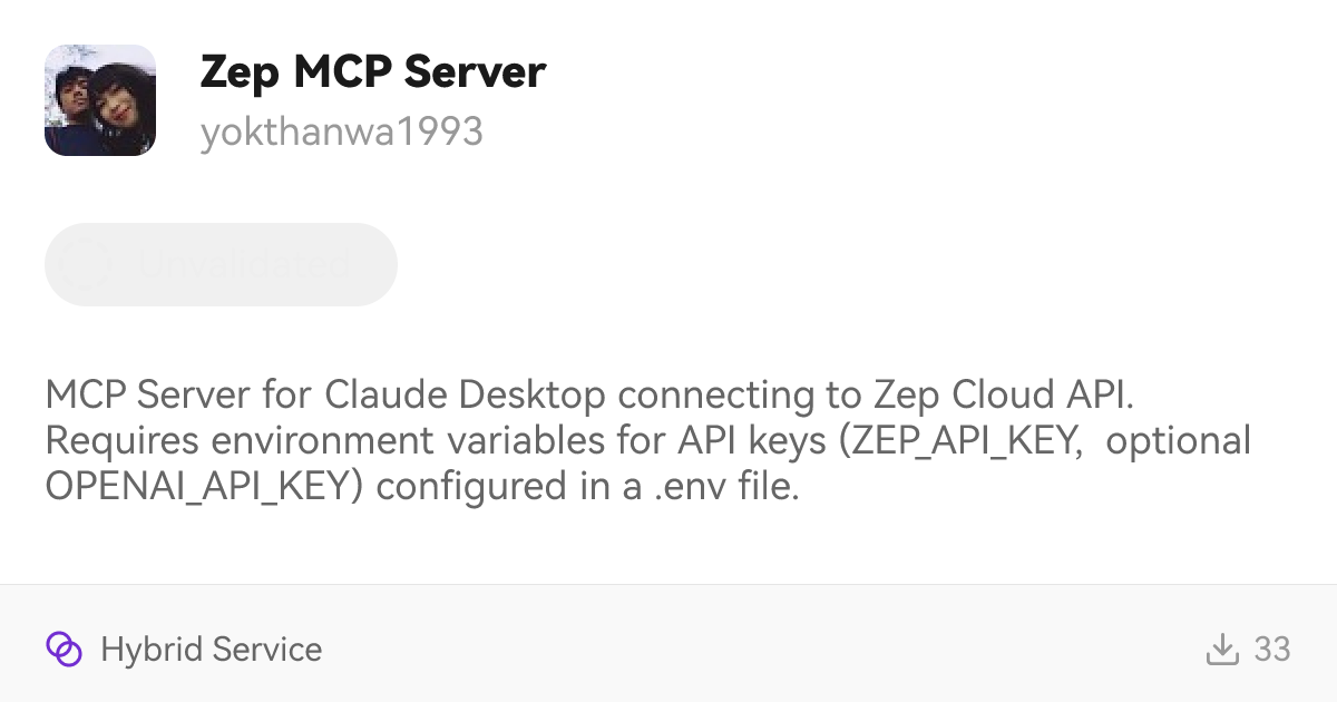 Zep MCP Server | MCP Servers · LobeHub