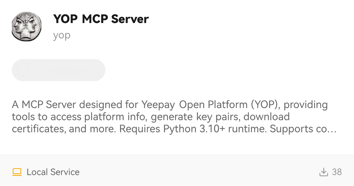 YOP MCP Server | MCP Servers · LobeHub