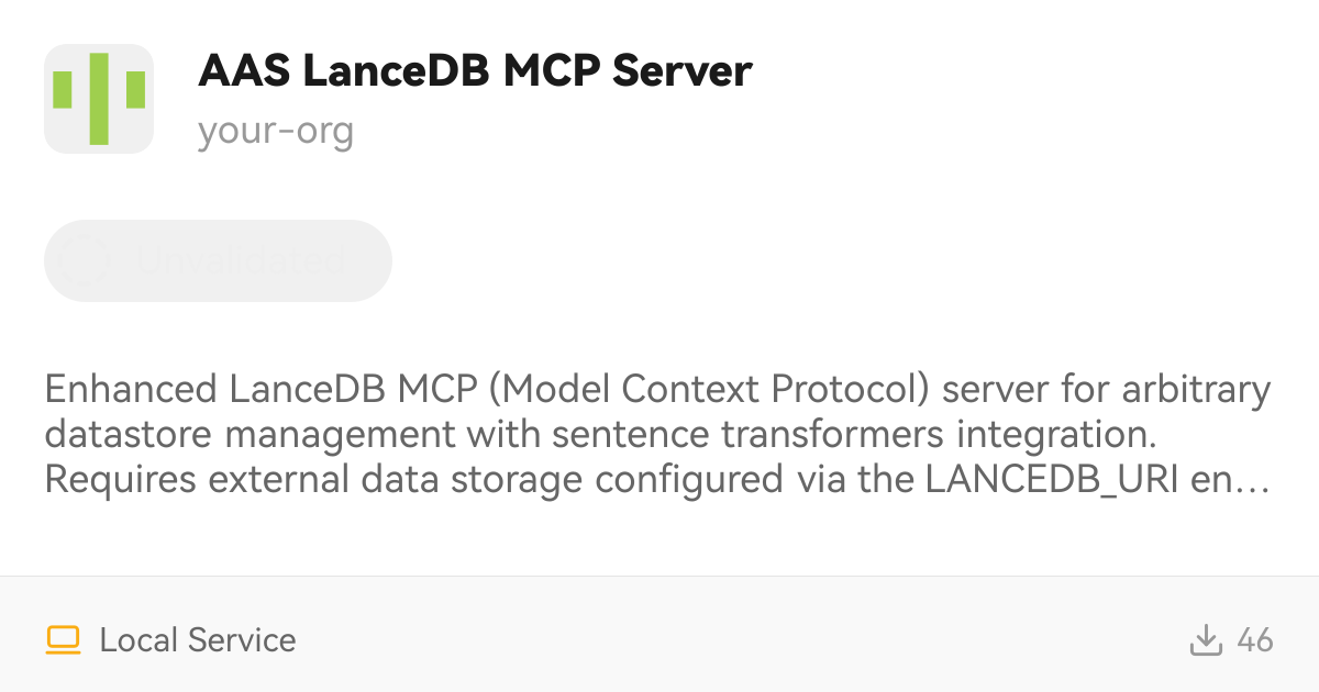 AAS LanceDB MCP Server | MCP Servers · LobeHub