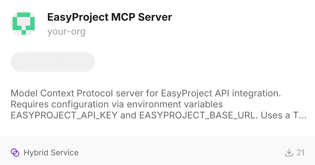 EasyProject MCP Server | MCP Servers · LobeHub