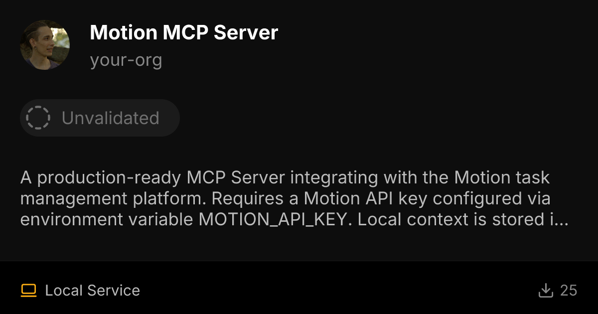 Motion MCP Server | MCP Servers · LobeHub