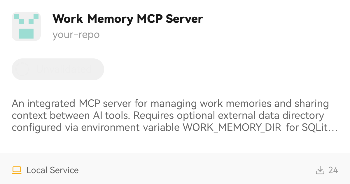 Work Memory MCP Server | MCP Servers · LobeHub