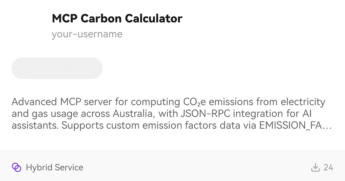 MCP Carbon Calculator | MCP Servers · LobeHub