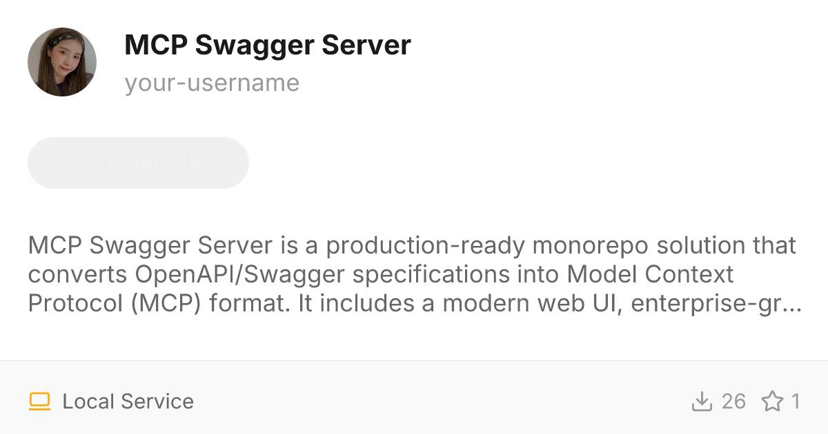 MCP Swagger Server | MCP Servers · LobeHub