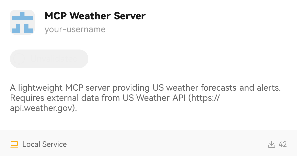 MCP Weather Server | MCP Servers · LobeHub