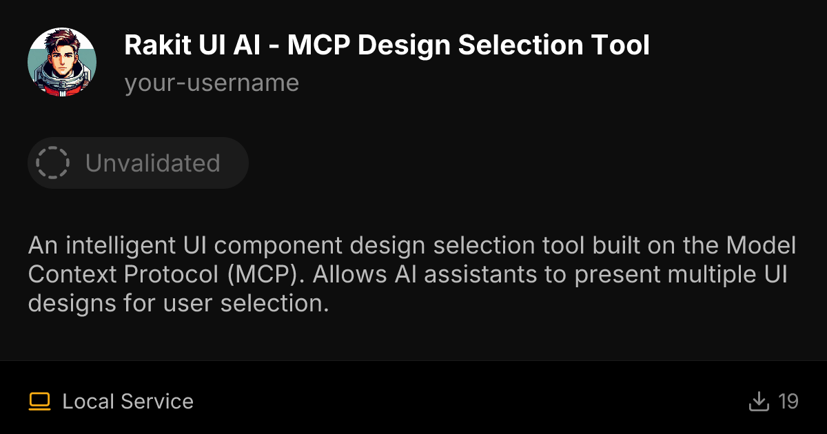 Rakit UI AI - MCP Design Selection T... · LobeHub