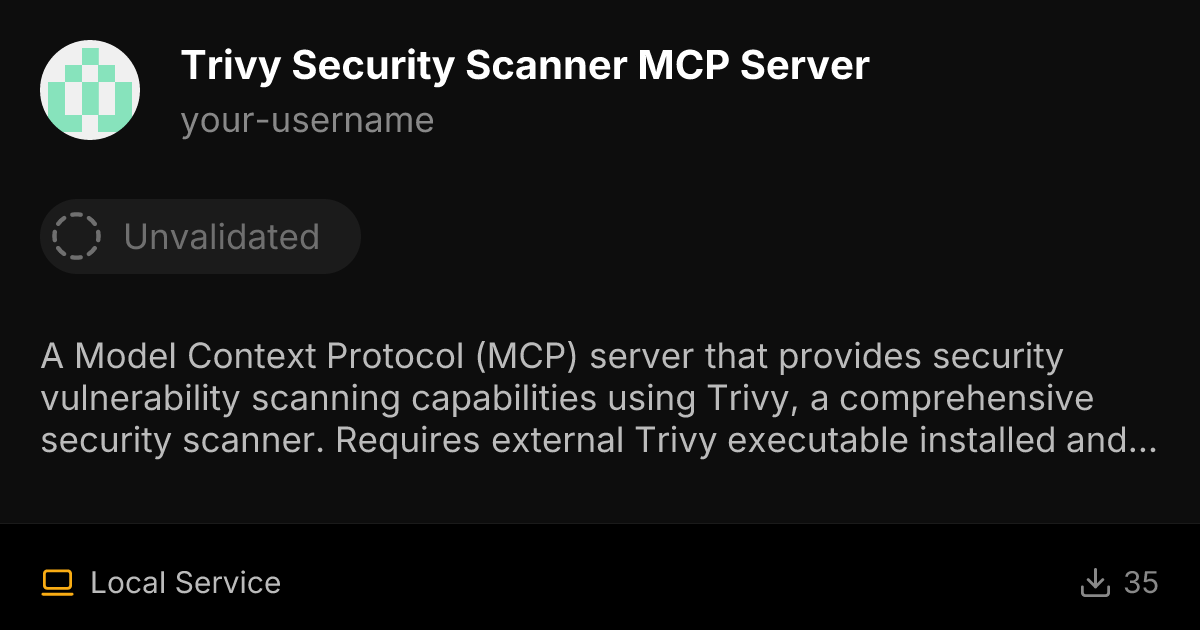 Trivy Security Scanner MCP Server | ... · LobeHub