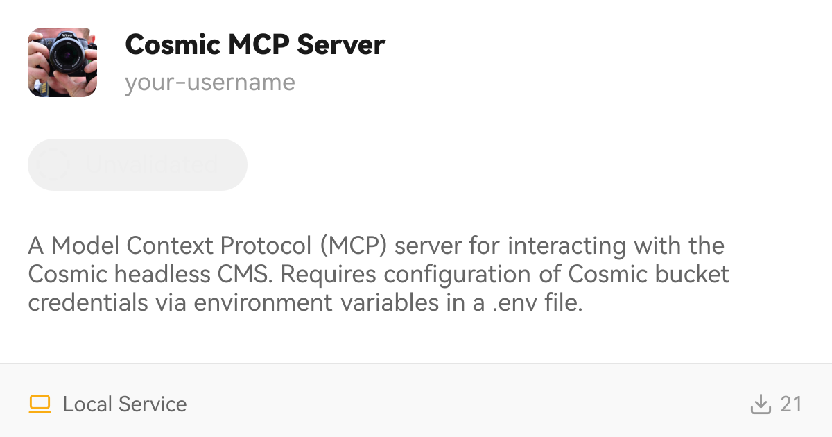 Cosmic MCP Server | MCP Servers · LobeHub