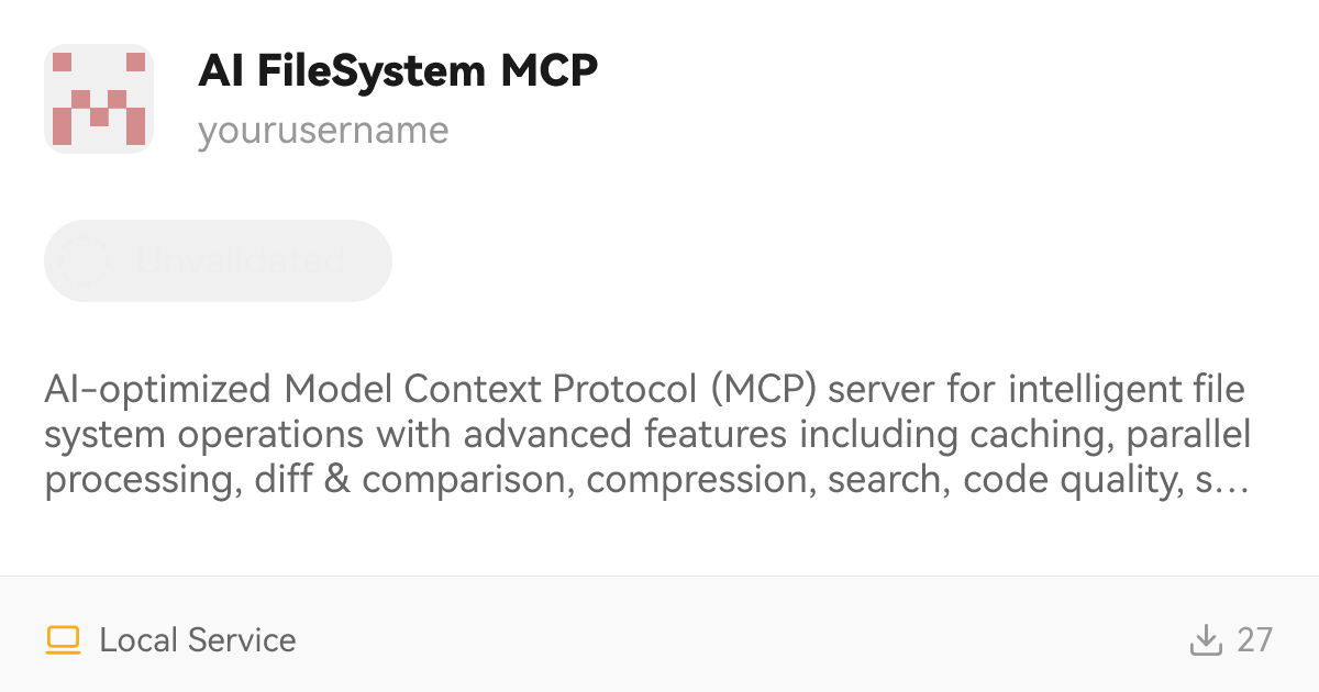 AI FileSystem MCP | MCP Servers · LobeHub