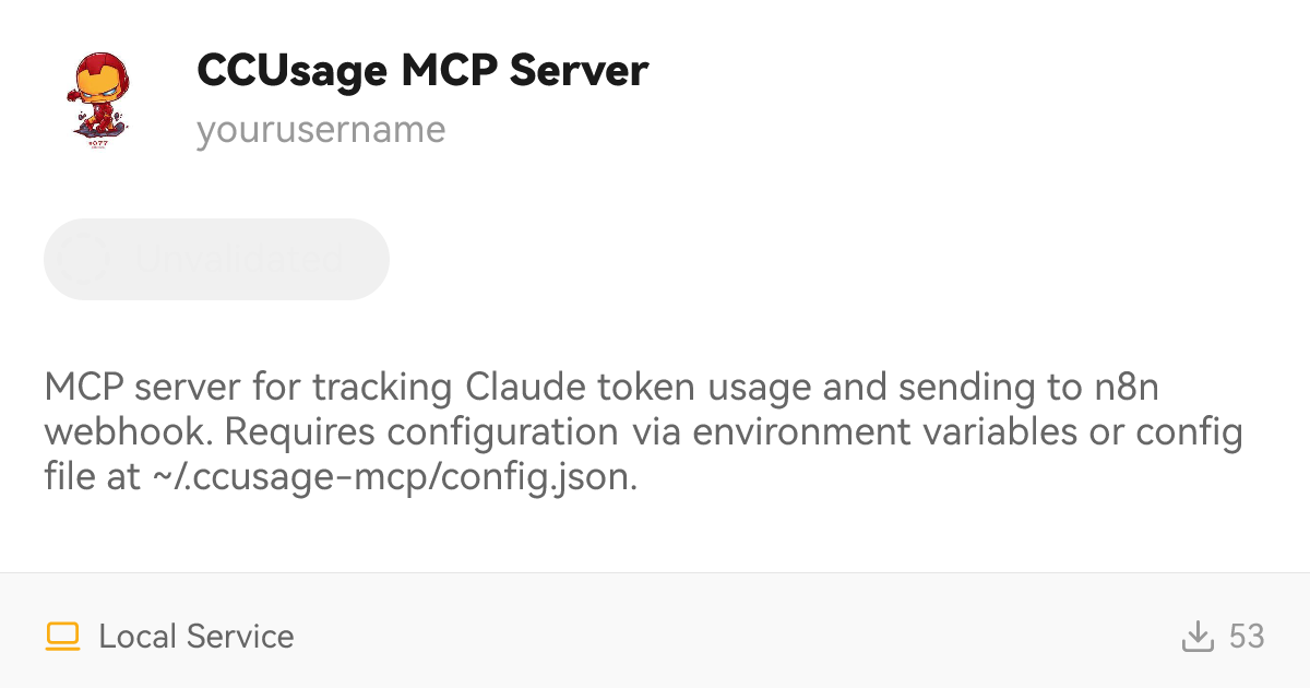 CCUsage MCP Server | MCP Servers · LobeHub