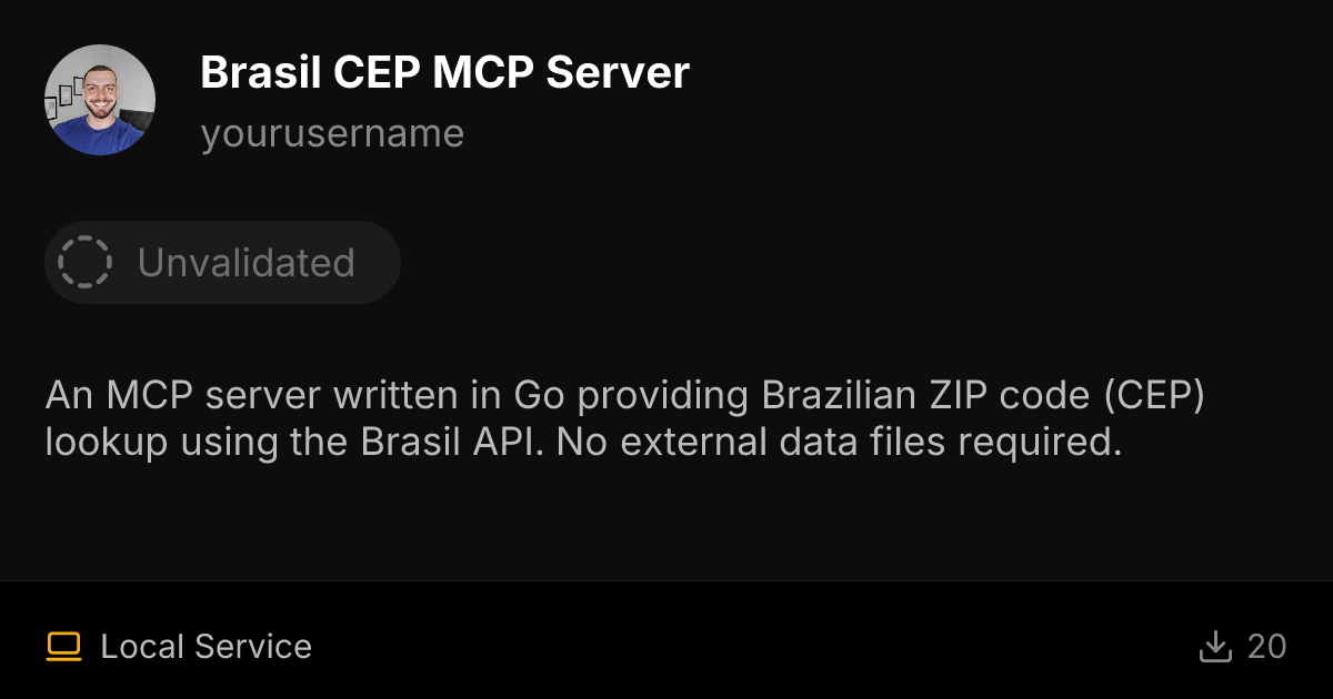Brasil CEP MCP Server | MCP Servers · LobeHub
