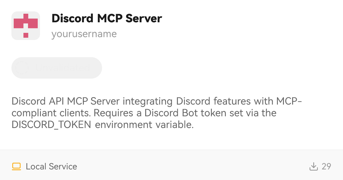 Discord MCP Server | MCP Servers · LobeHub