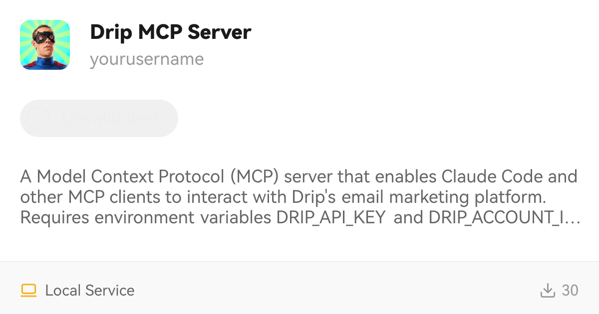 Drip MCP Server | MCP Servers · LobeHub