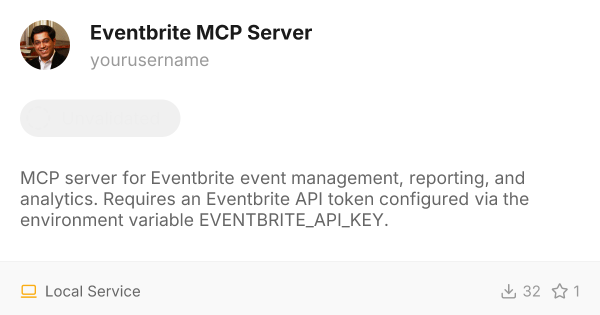 Eventbrite MCP Server | MCP Servers · LobeHub