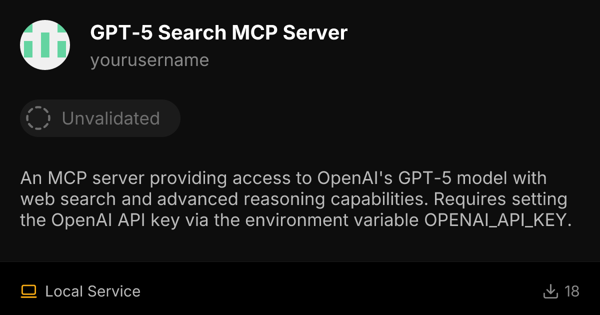 GPT-5 Search MCP Server | MCP Servers · LobeHub