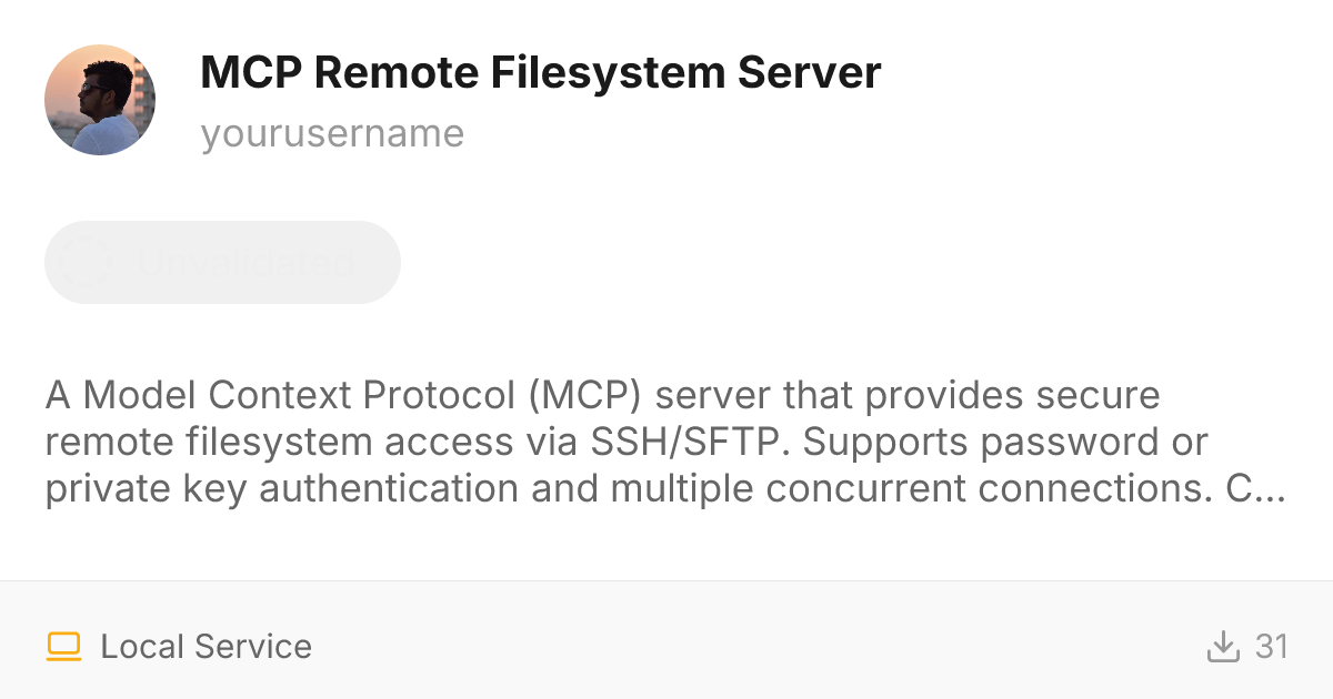 MCP Remote Filesystem Server | MCP S... · LobeHub