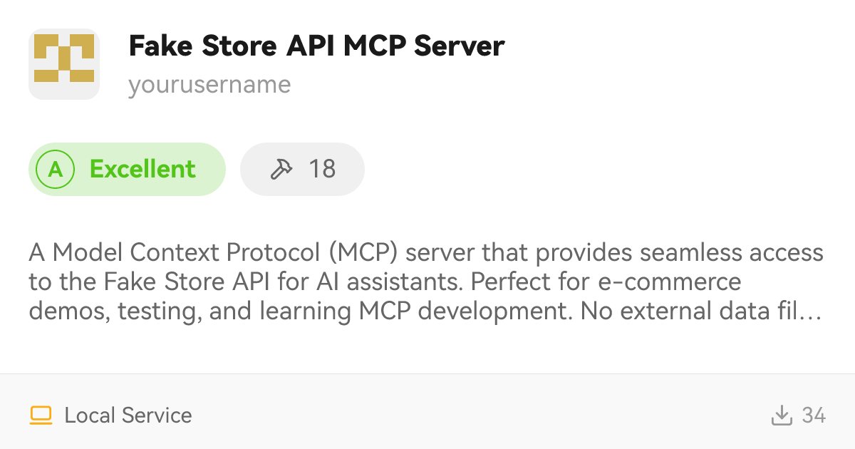Fake Store API MCP Server | MCP Servers · LobeHub