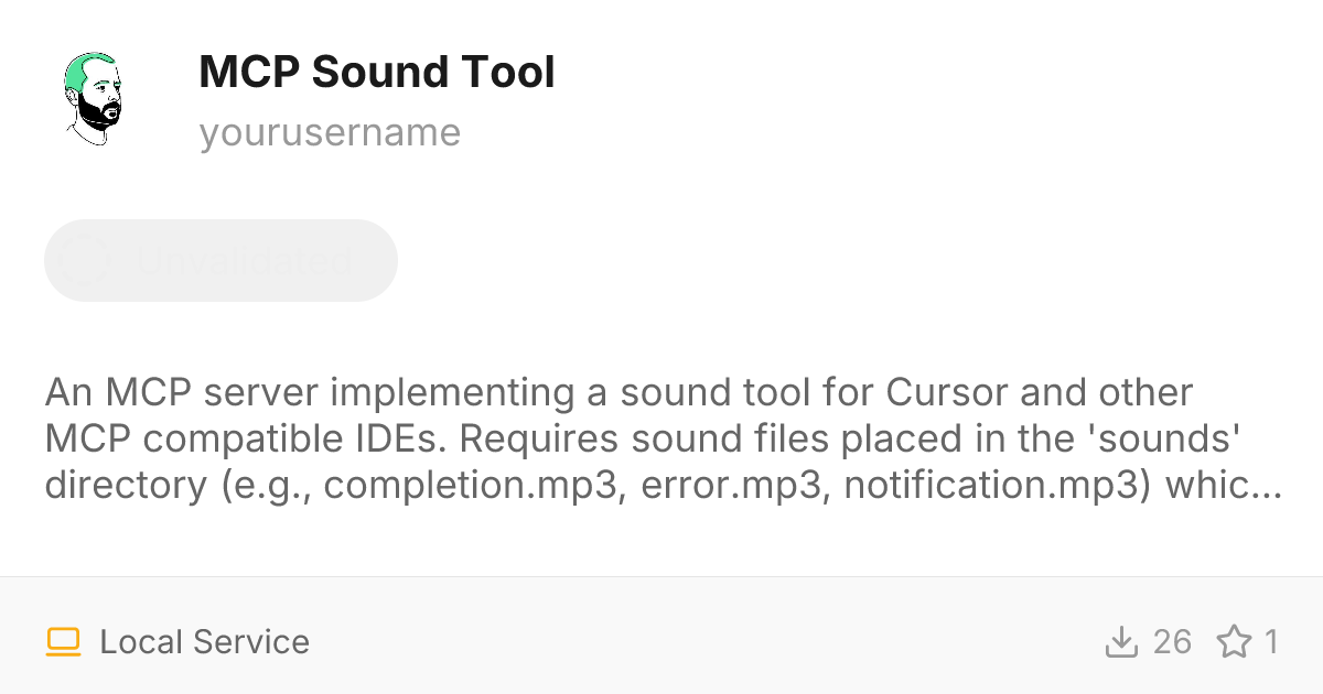 MCP Sound Tool | MCP Servers · LobeHub