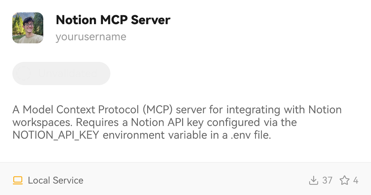 Notion MCP Sunucusu | MCP Servers · LobeHub