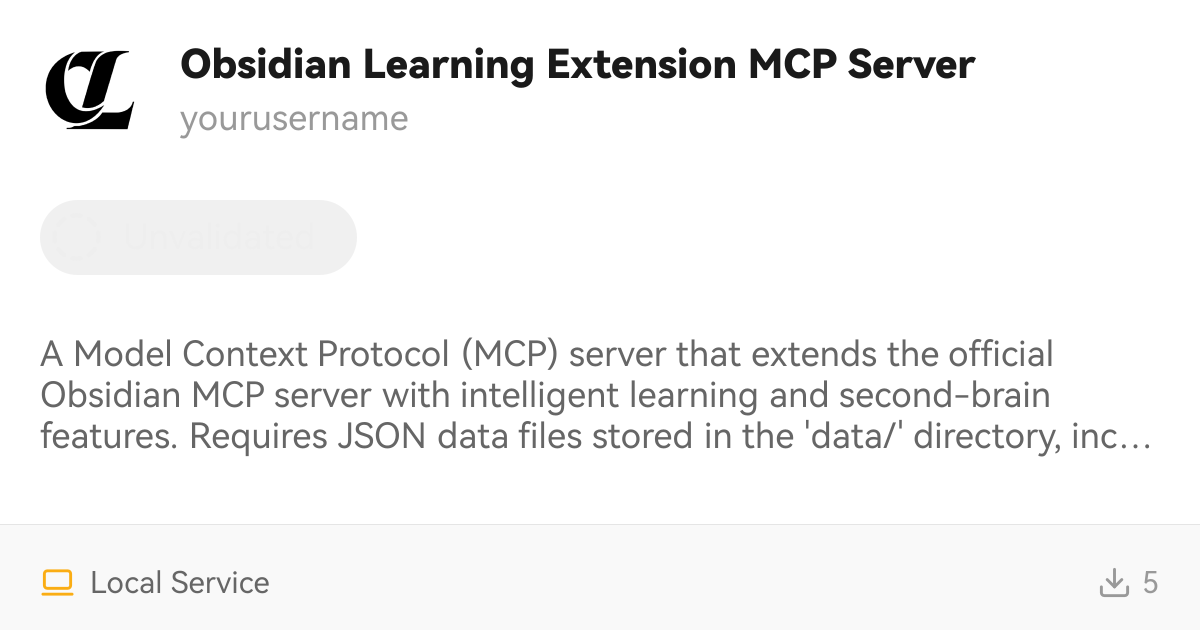Obsidian Learning Extension MCP Serv... · LobeHub