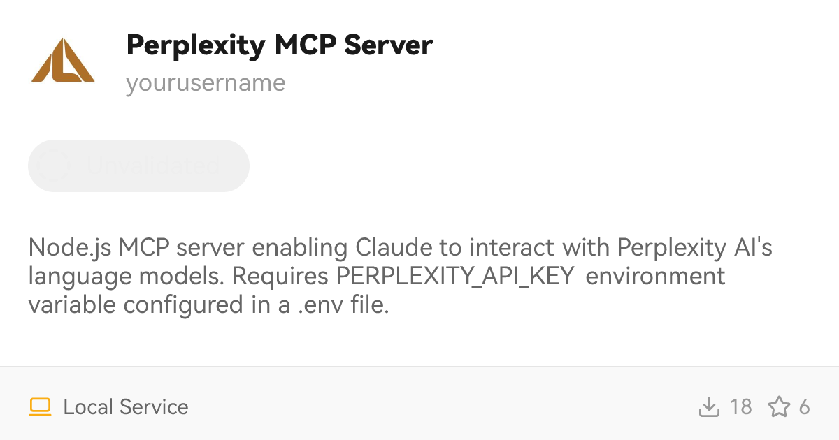 Perplexity MCP Server | MCP Servers · LobeHub