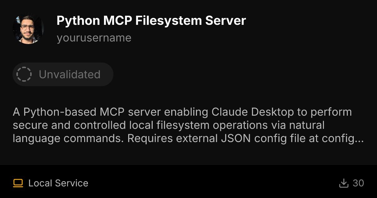 Python MCP Filesystem Server | MCP S... · LobeHub