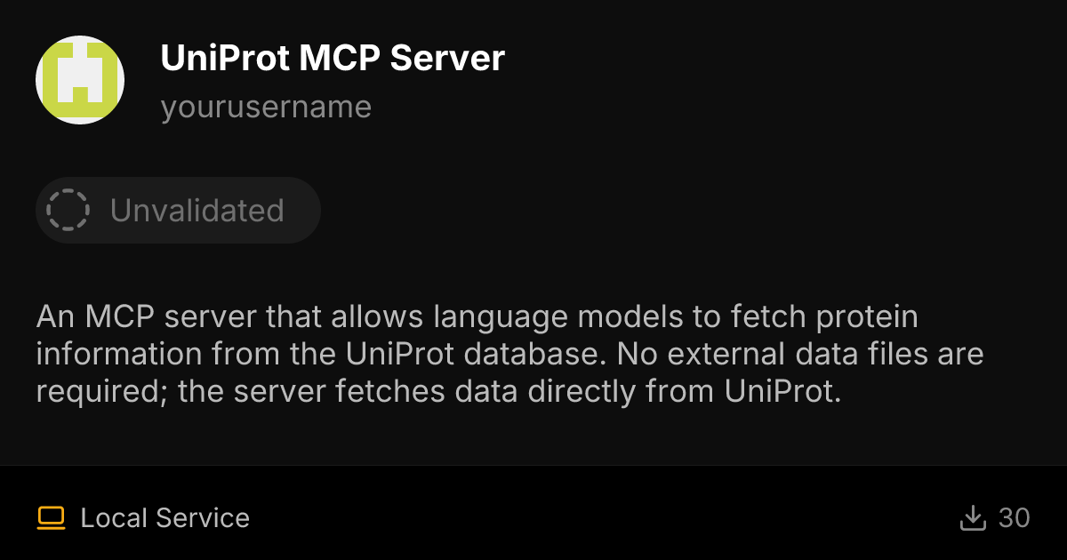 UniProt MCP Server | MCP Servers · LobeHub