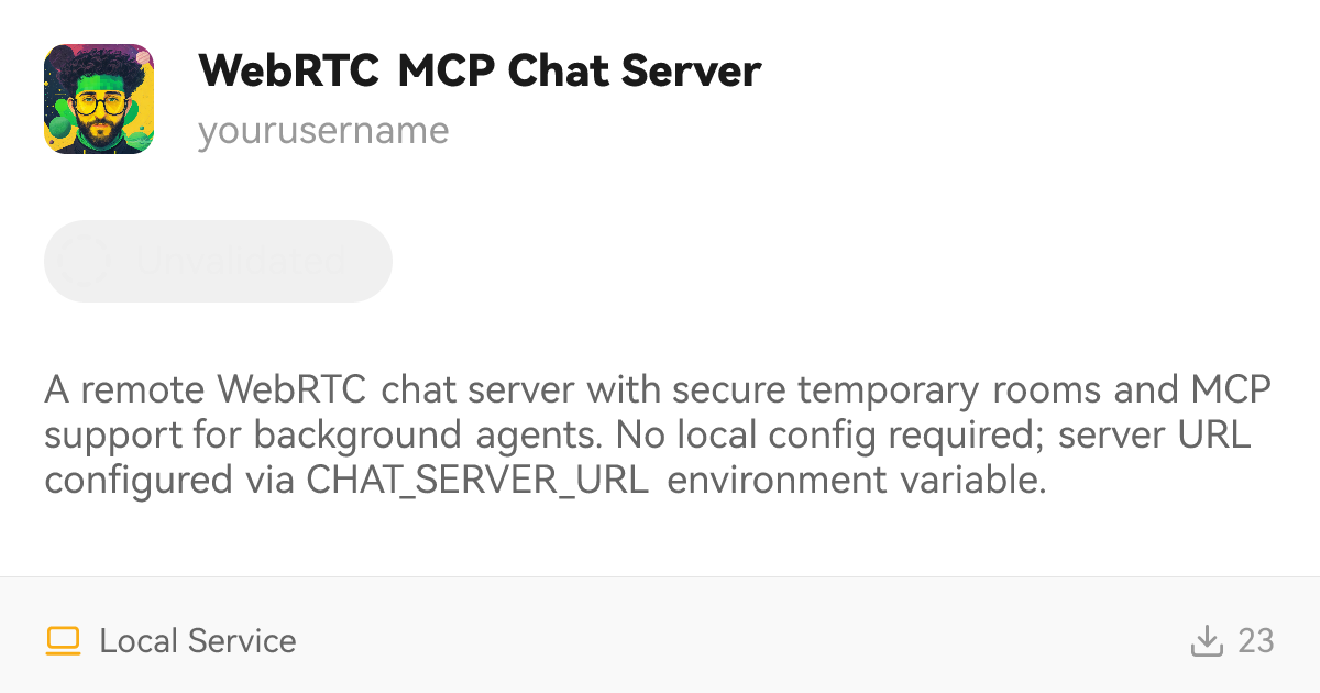 WebRTC MCP 聊天服务器 | MCP Servers · LobeHub