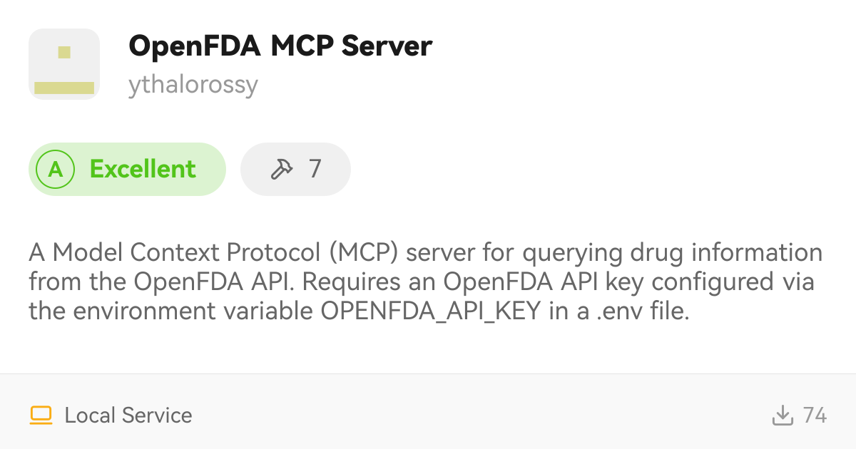 OpenFDA MCP Server | MCP Servers · LobeHub