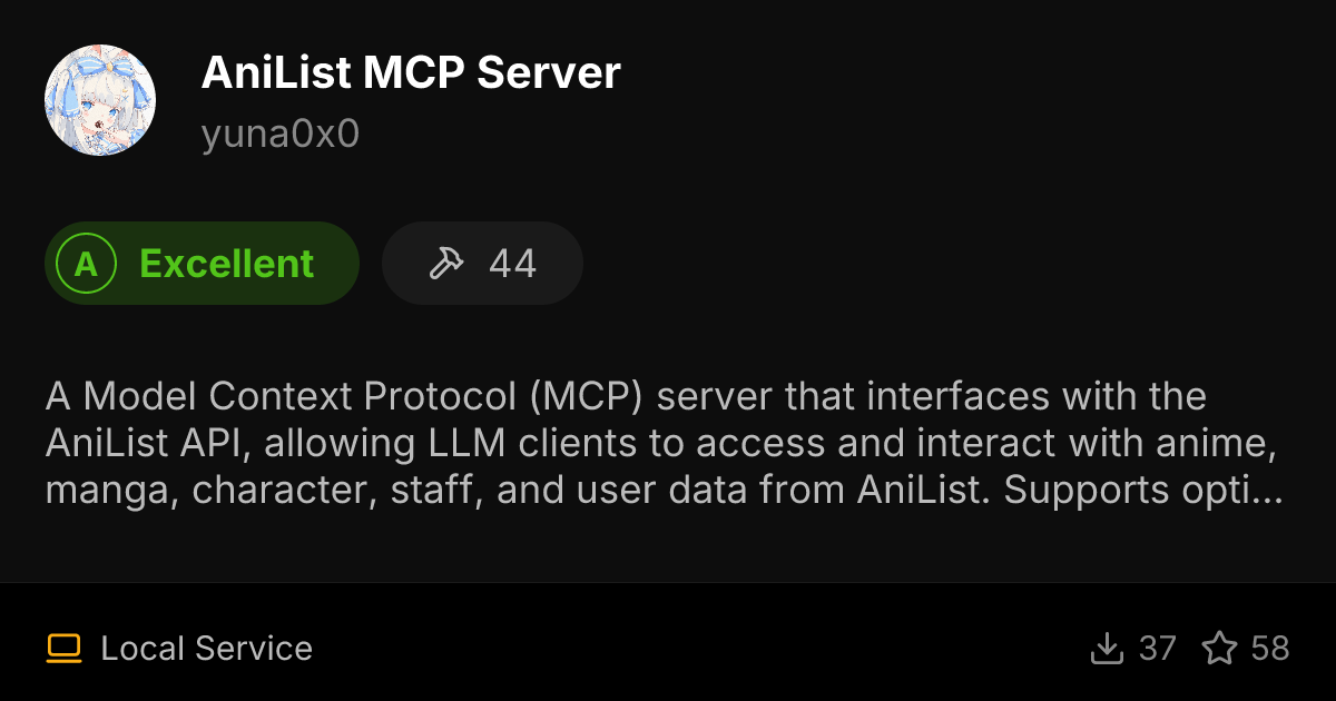 AniList MCP Server | MCP Servers · LobeHub