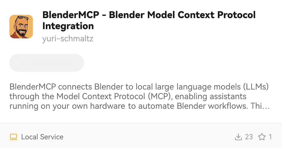 BlenderMCP - Интеграция на Blender с... · LobeHub
