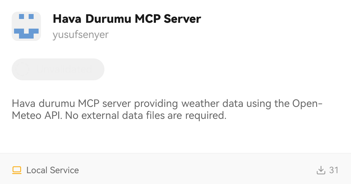 Hava Durumu MCP Server | MCP Servers · LobeHub