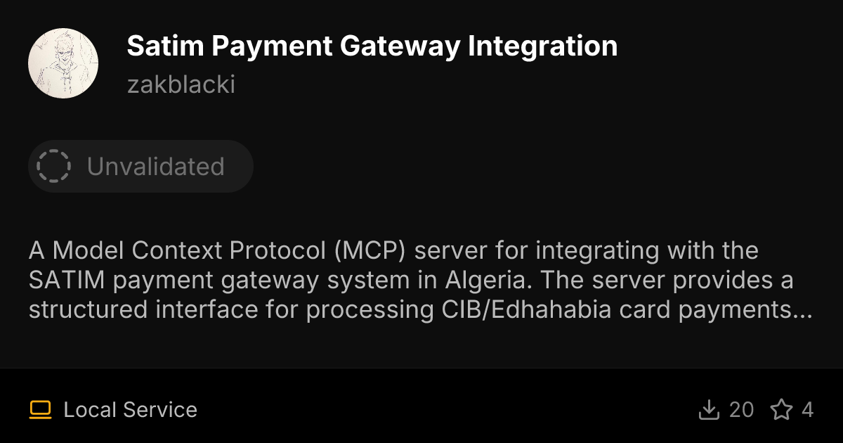 Satim Payment Gateway Integration | ... · LobeHub