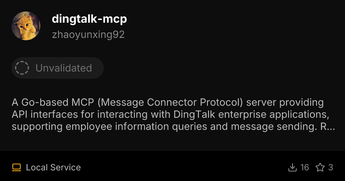dingtalk-mcp | MCP Servers · LobeHub